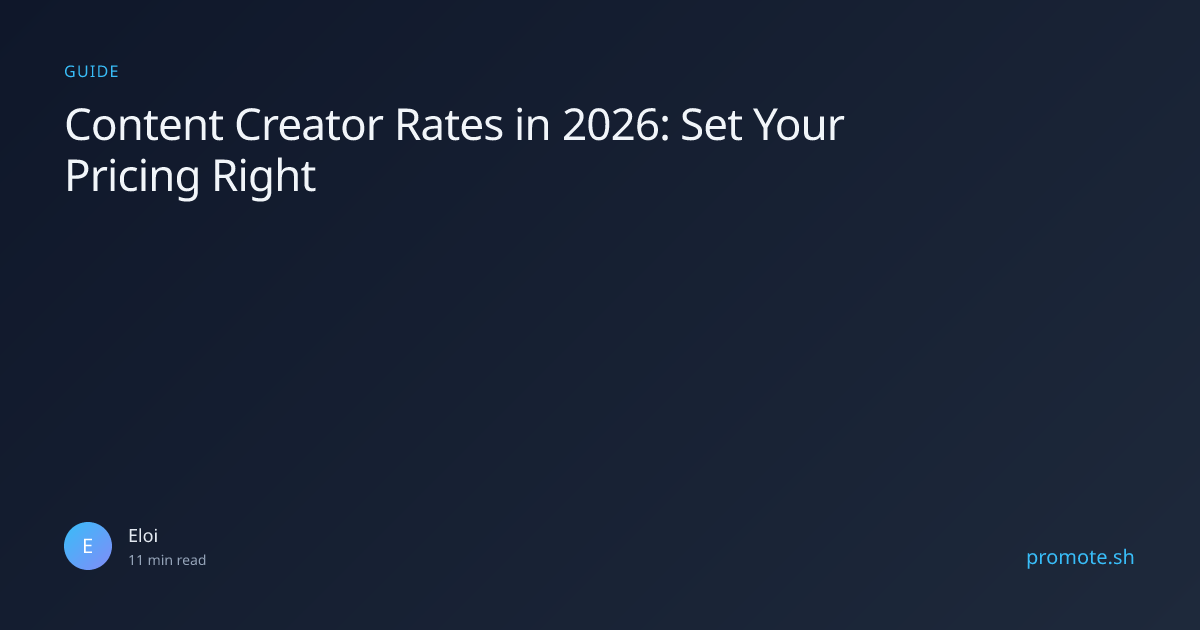 Content Creator Rates in 2026: Set Your Pricing Right | Promote Blog