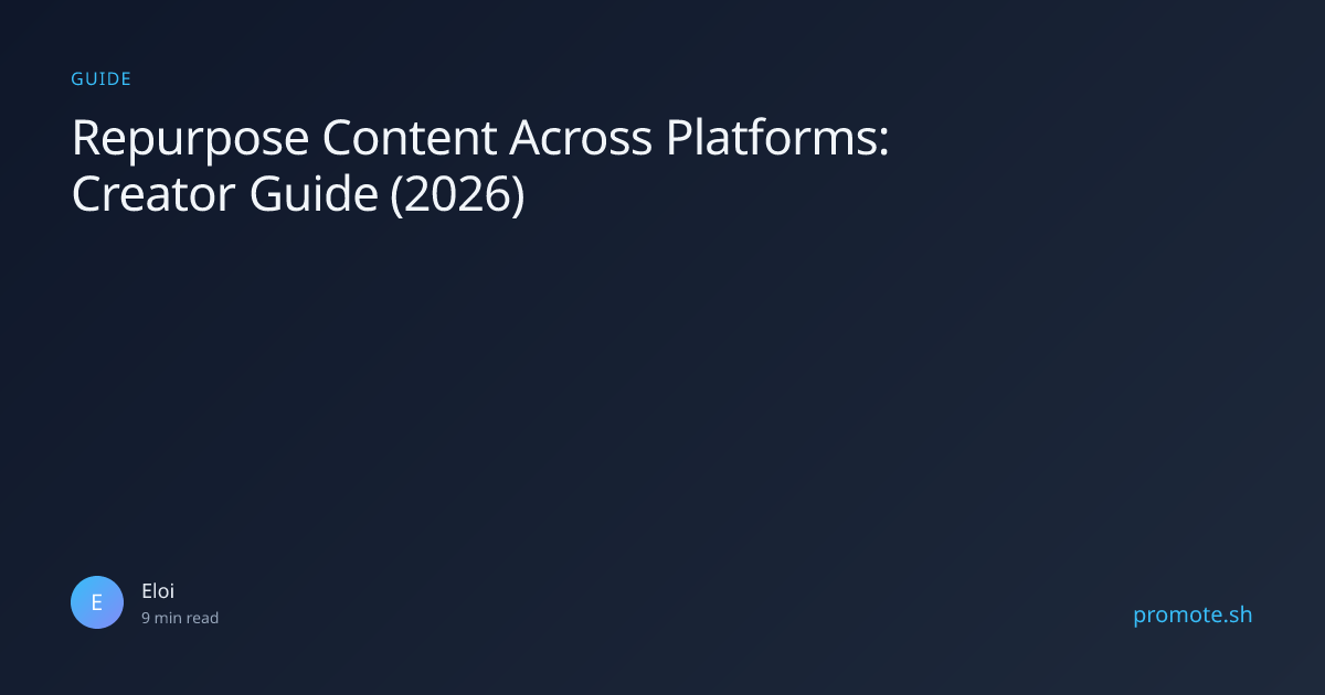 Repurpose Content Across Platforms: Creator Guide (2026) | Promote Blog