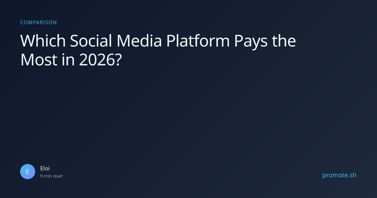 Which Social Media Platform Pays the Most in 2026? | Promote Blog